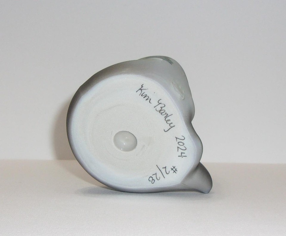 Fenton Glass Marble Wolf Pup & Cardinal Fox Figurine Ltd Ed #2/28 Kim ...