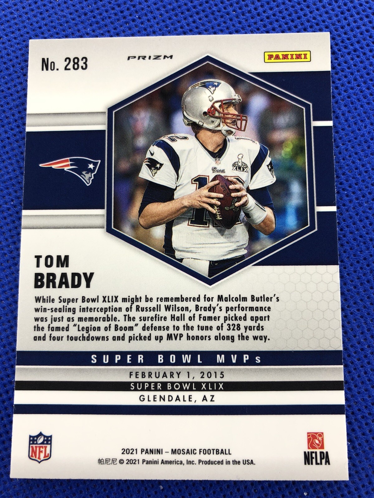 2021 #283 Tom Brady Panini Mosaic Football Green-Blue Prizm Patriots | eBay