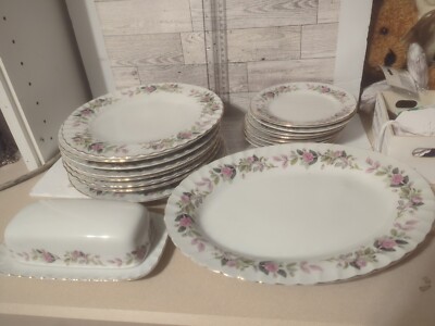Creative Fine China Regency Rose 2345 Dinnerware Set Of 19 | eBay