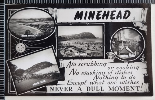 POSTCARD MINEHEAD CHURCH TOWN NORTH HILL THE SANDS | eBay Australia