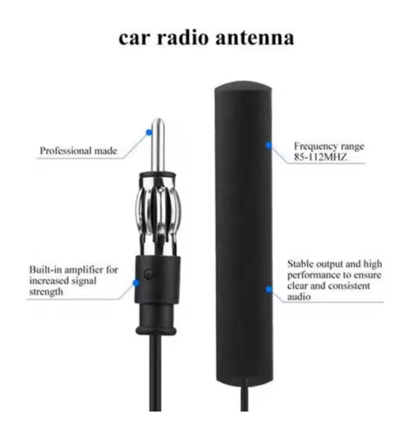 Powerfull Universal Car Hidden Amplified Antenna AM/FM Radio Ariel 12V ...