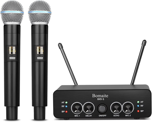 BX9-S UHF Wireless Microphone System， Karaoke Microphone Wireless Mic ...