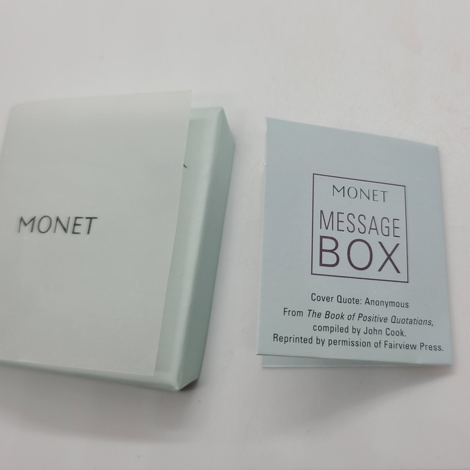 Monet Initial E Crystal Locket Gold Tone In Original Gift Box | eBay