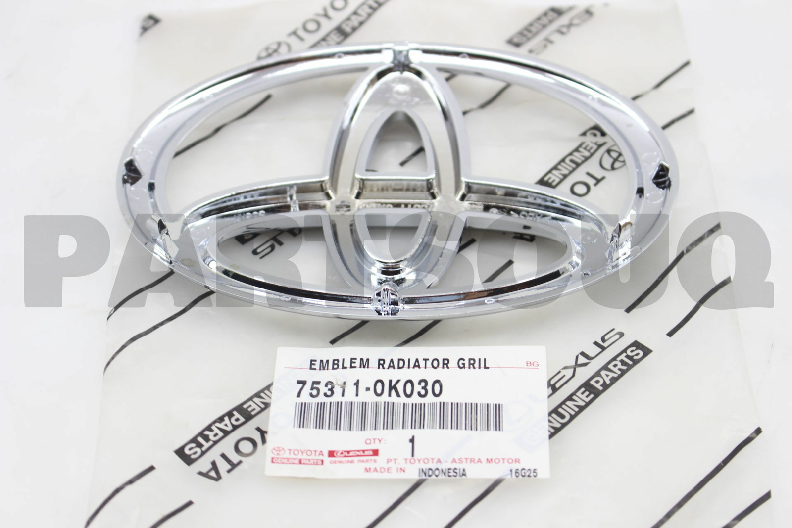 753110K030 Genuine Toyota EMBLEM, RADIATOR GRILLE (OR FRONT PANEL ...