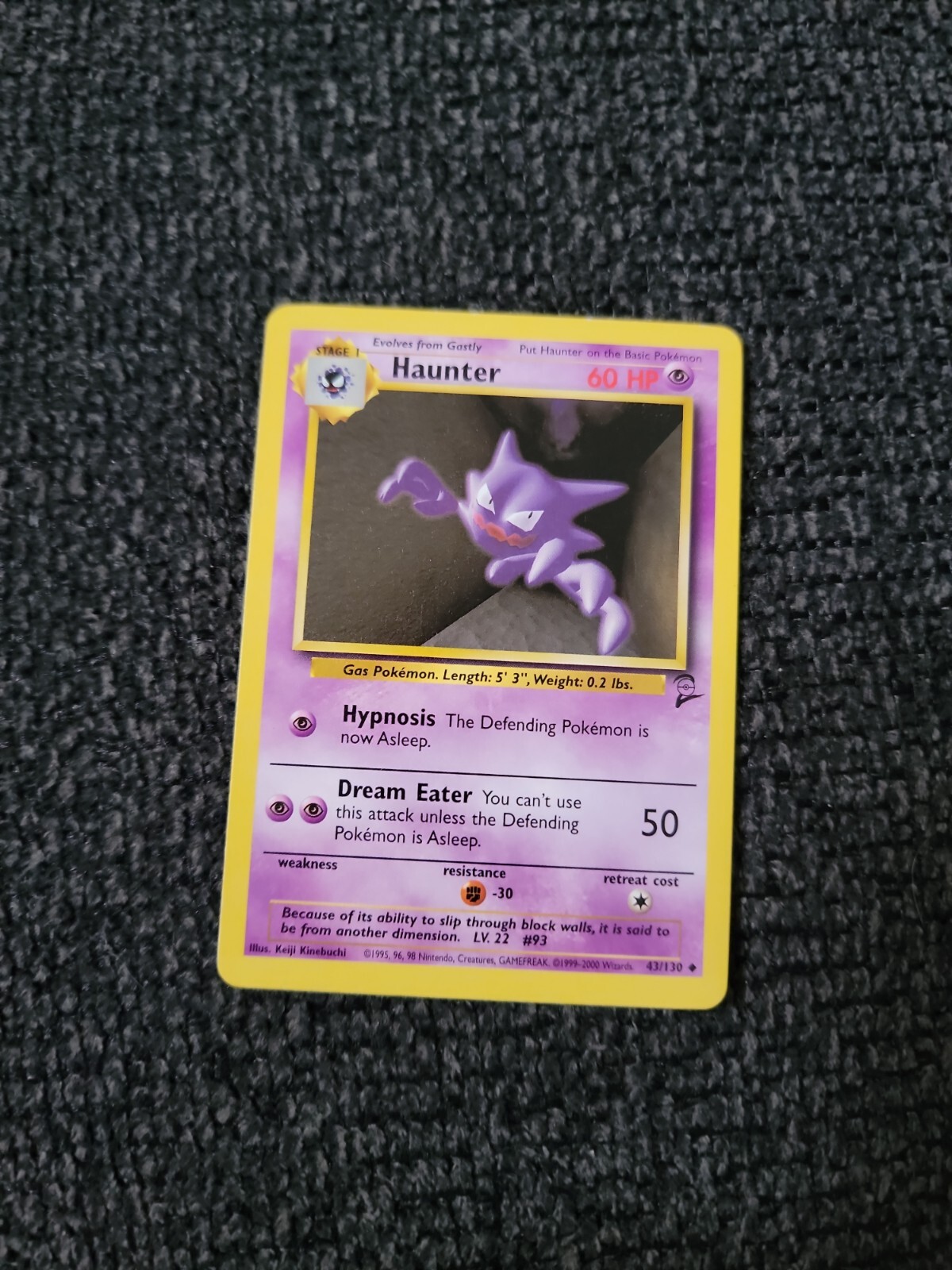 Pokémon Base Set 2 Regular Finish Unlimited Haunter 43/130 NM-MT OC1100 ...
