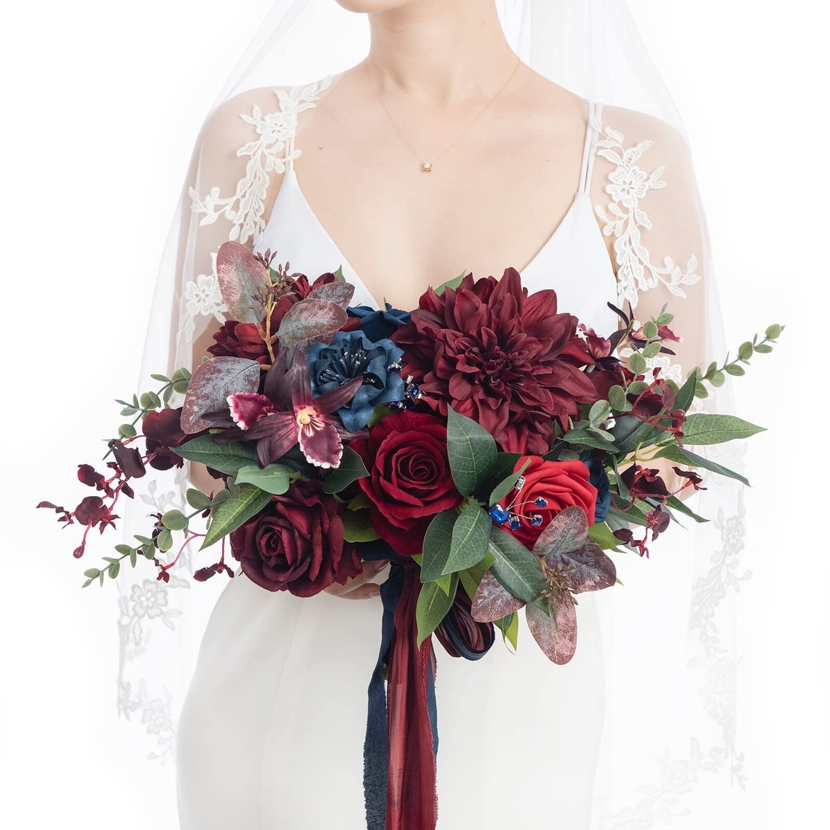 Navy And Red Bridal Bouquet Navy And Burgundy Wedding Collection VIP