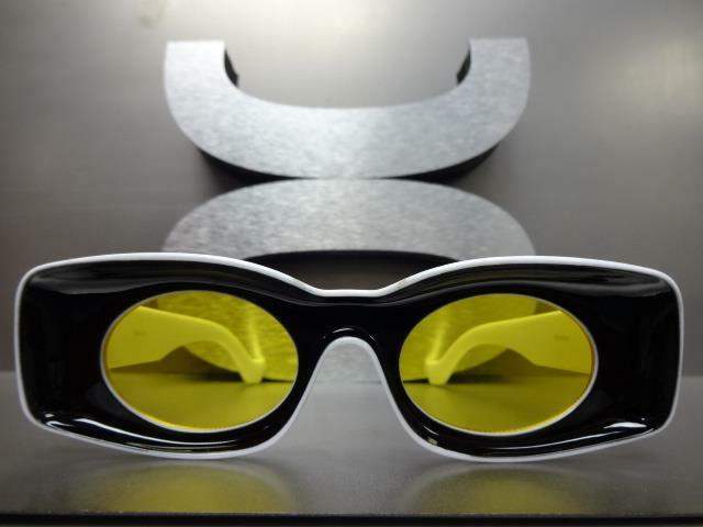 OVERSIZED EXAGGERATED Funky Retro SUNGLASSES Thick White Black Frame ...