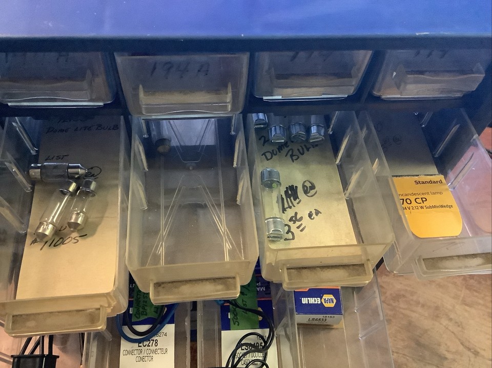 Vintage Automotive Light Bulb Cabinet With Miscellaneous Bulbs(used) | eBay