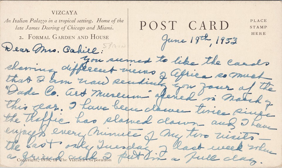 Vizcaya Miami FL James Deering Estate c1953 Postcard E58 | eBay