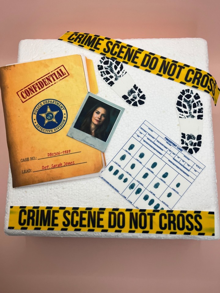 True Crime Junkie Personalised Detective Crime Scene Edible Cake ...