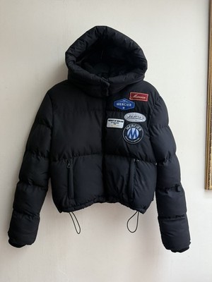 Mercier black hooded puffer bomber jacket coat xs | eBay UK