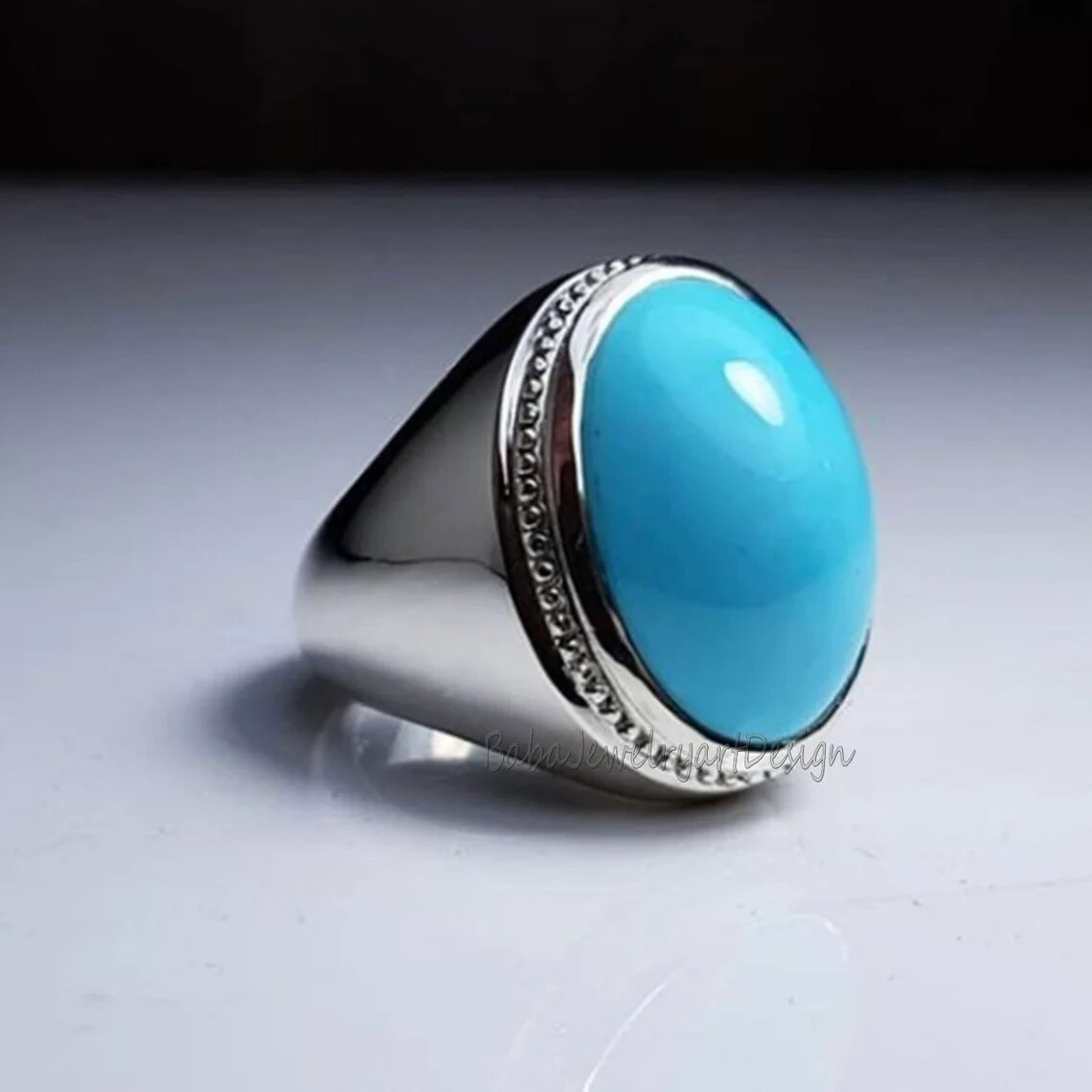 Natural Turquoise Ring, Mens Feroza Ring, Sterling Silver 925 Handmade Firoza Ri | eBay