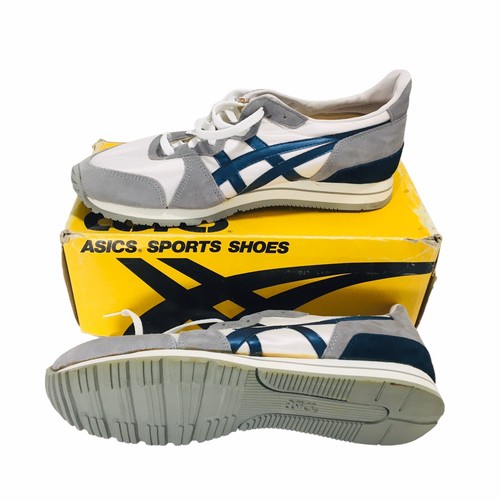 Vintage Asics Shoes Sneakers 1980's White w/Blue Size 14 U.S. w ...