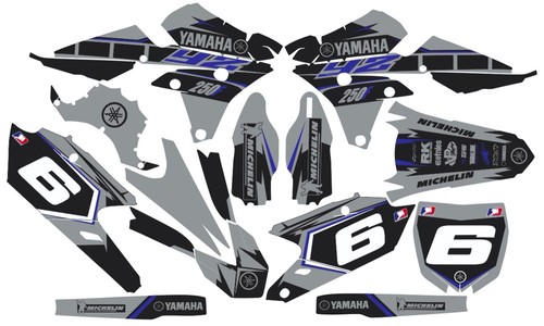 Gray YAMAHA GRAPHICS YZ 250f YZ250f YZF 2014 2015 2016 2017 2018 | eBay