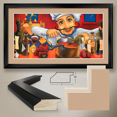 44W"x26H": EDUARDO by WILL RAFUSE - CHEF - DOUBLE MATTE, GLASS and ...