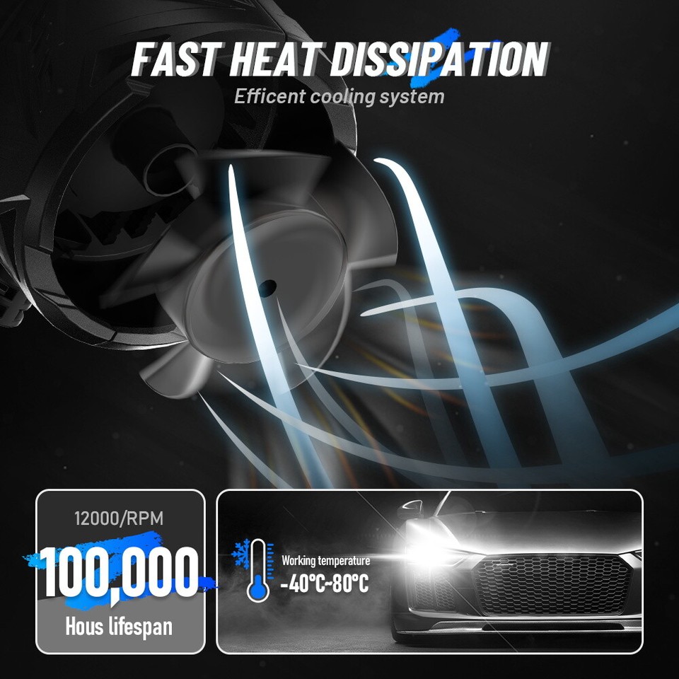 NOVSIGHT H11 H9 H8 LED Headlight Bulbs Low Beam Fog Light Lamp 240W ...