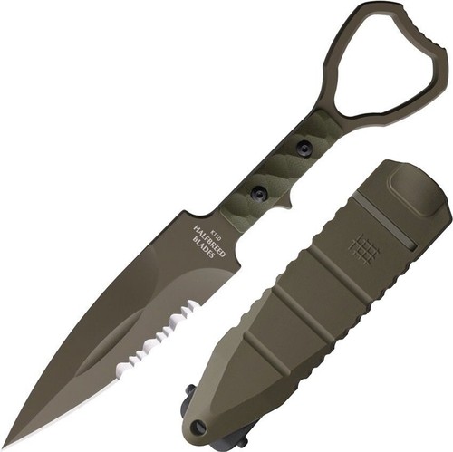 Halfbreed Blades Fixed Knife 4" Part Serrated Bohler K110 Tool Steel ...