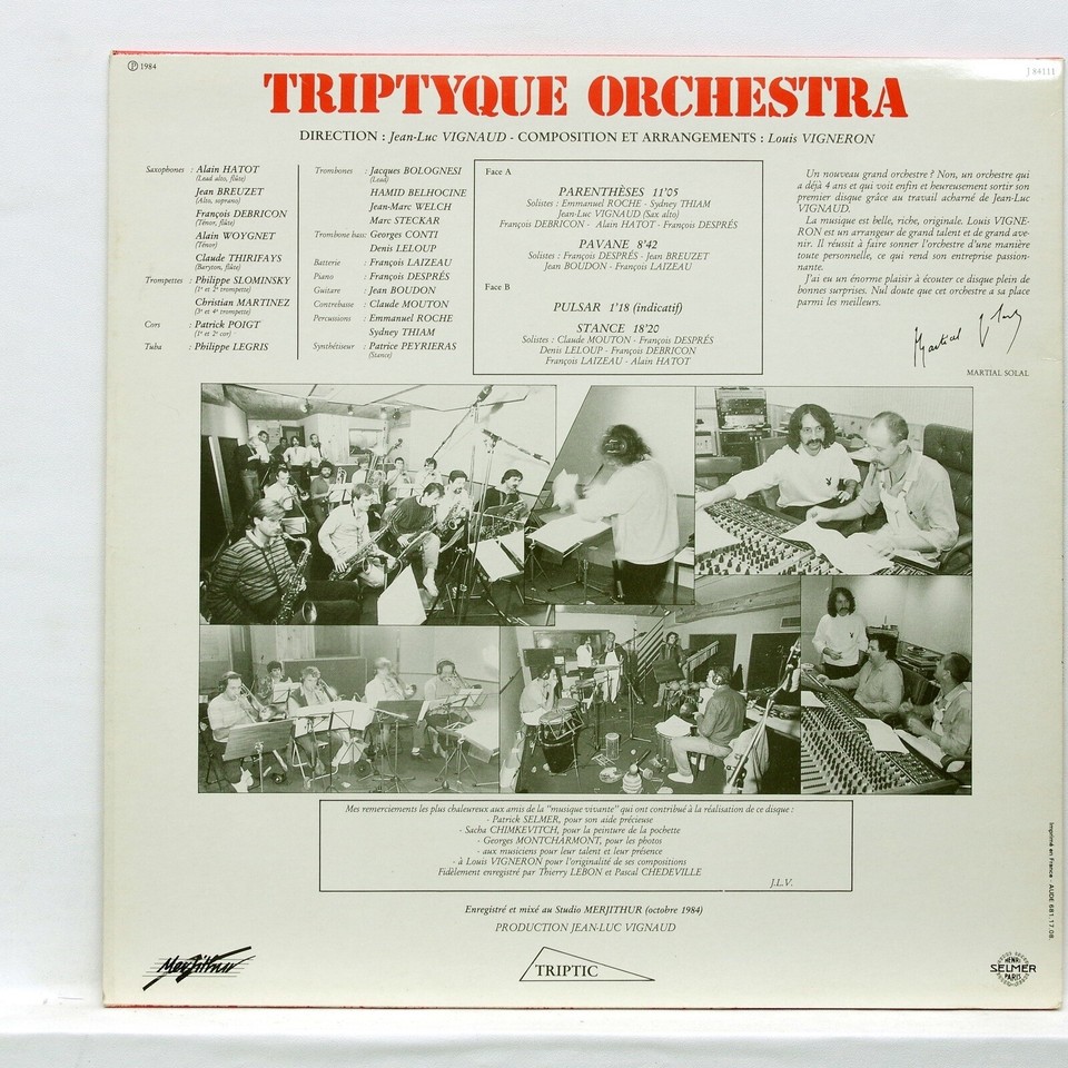 LOUIS VIGNERON triptyque orchestra JEAN-LUC VIGNAUD / PROG - TRIPTIC LP ...