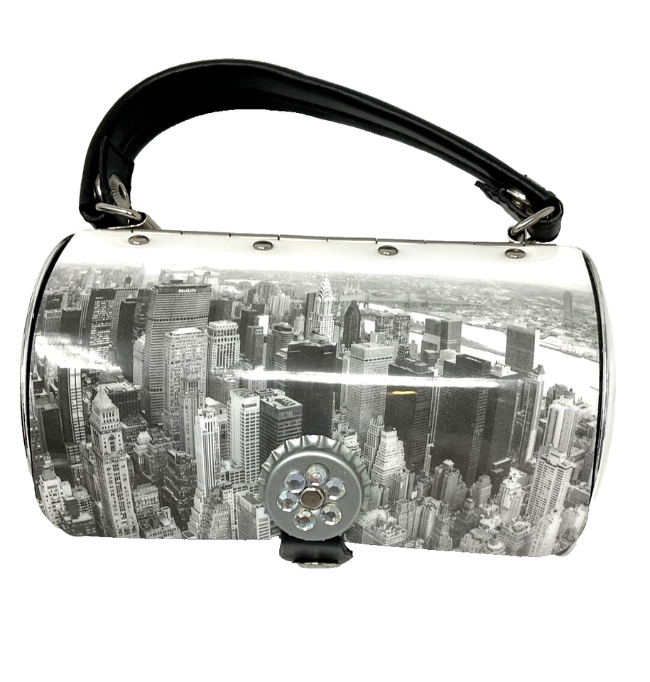 NYC Cityscape Structured Purse, Snap Closure, 6"W x 4"H 4"D | eBay