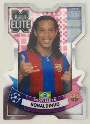2024 Match Attax UEFA Ronaldinho Pro Elite Shield Chrome FC Barcelona ...