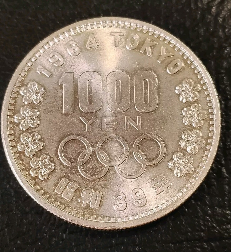 1964 Japan Tokyo Olympics 1000 yen coin Shōwa Mt Fuji, Beautiful Coin ...