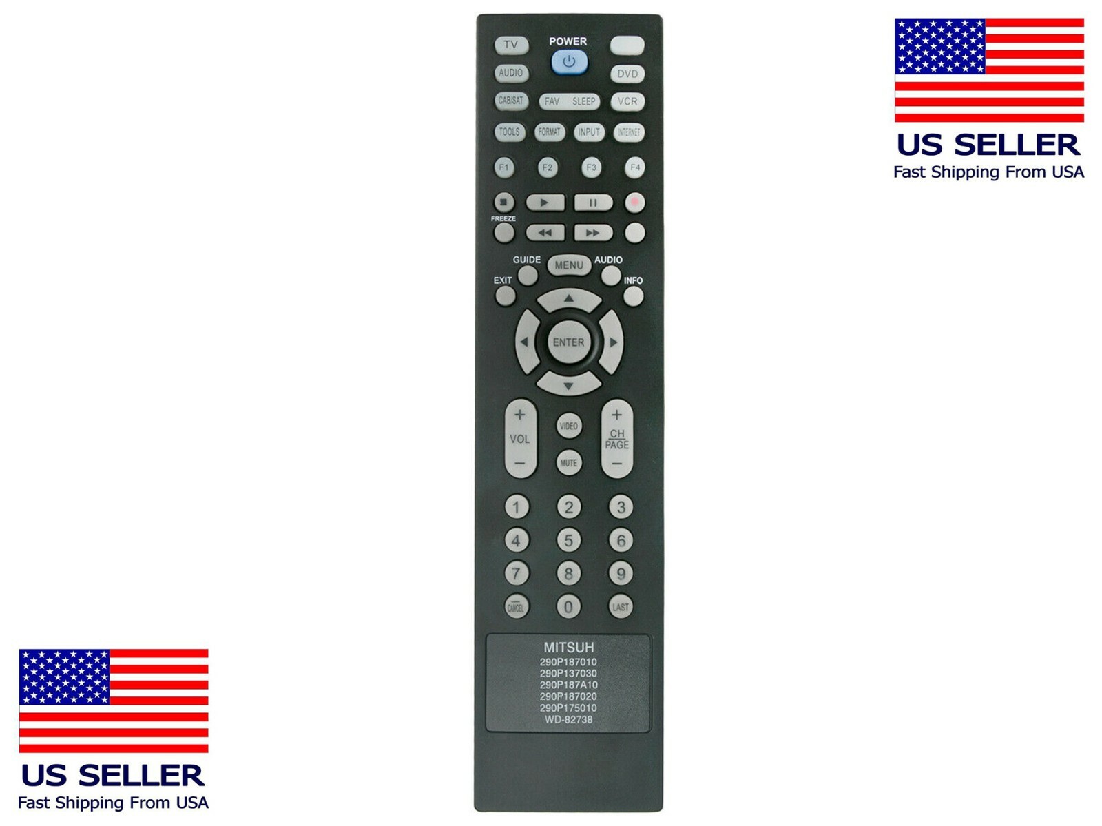 New 290P187010 290P137030 Replacement Remote for MITSUBISHI TV LT-40164 ...