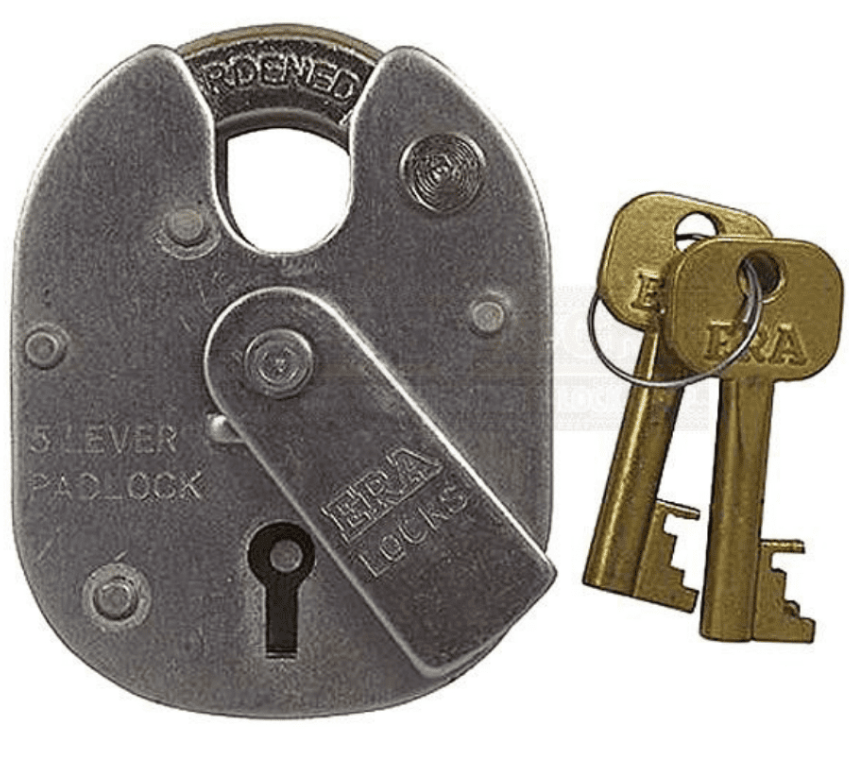 Era Padlock 5 Lever 975 Hardened Steel Closed Shackle Padlock Gate ...