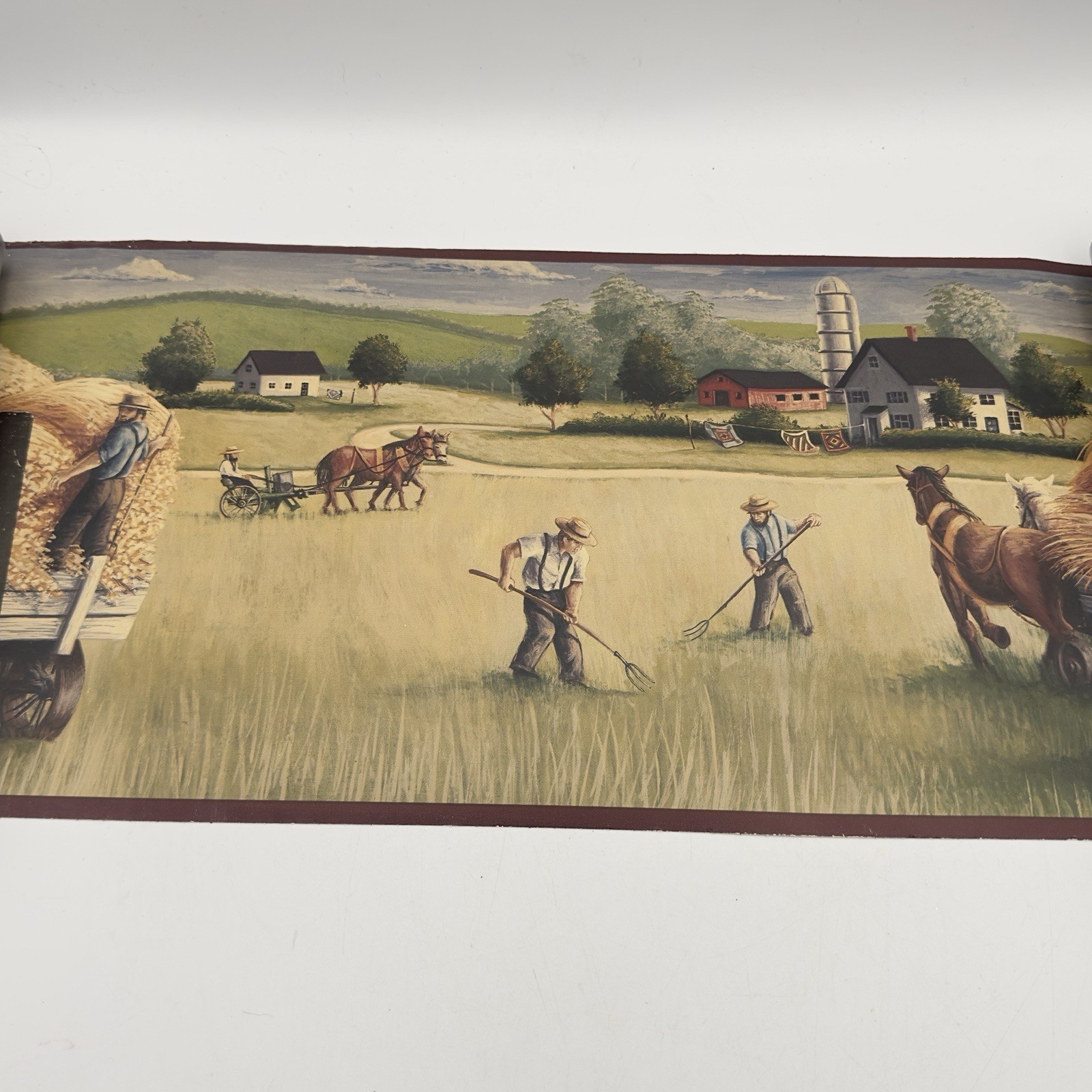 Imperial Wallpaper Border Amish Field Farm Lot of 2.5 Rolls 5 Yards ...