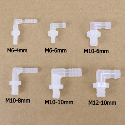 Male Thread Barbed Elbow Connector 90 Degree Pipe Hose Joiner Aquarium ...