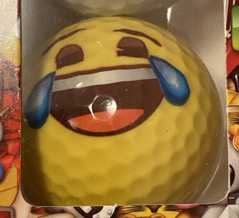 Emoji The Iconic Brand 3pk Golf Balls Wink Poop CryingLaughter Funny ...