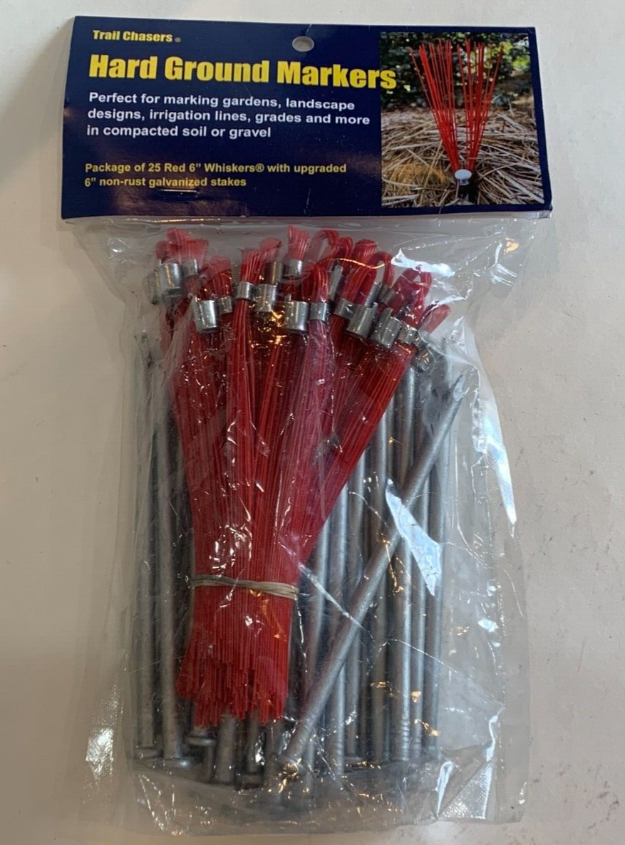 Trail Chasers Hard Ground Markers - Package for 25 Red 6" Whiskers | eBay