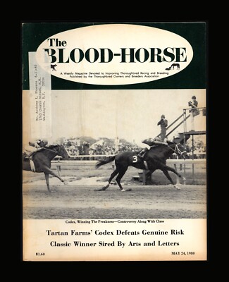 Vintage 1980 Blood Horse Magazine May 24 Codex Winning the Preakness | eBay