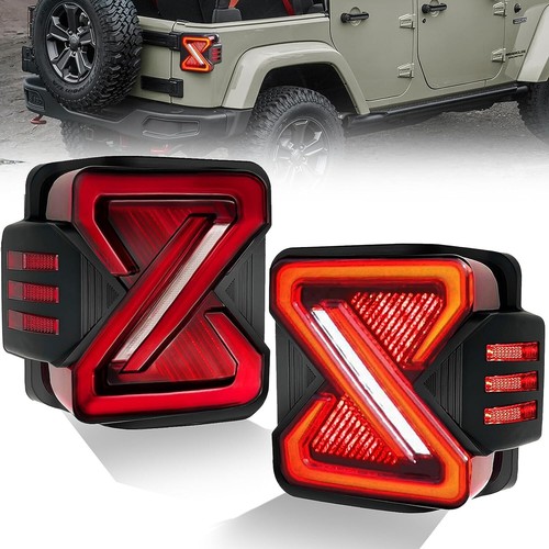 Pair For 2007-2018 Jeep Wrangler JK LED Rear Tail Lights Brake Turn ...