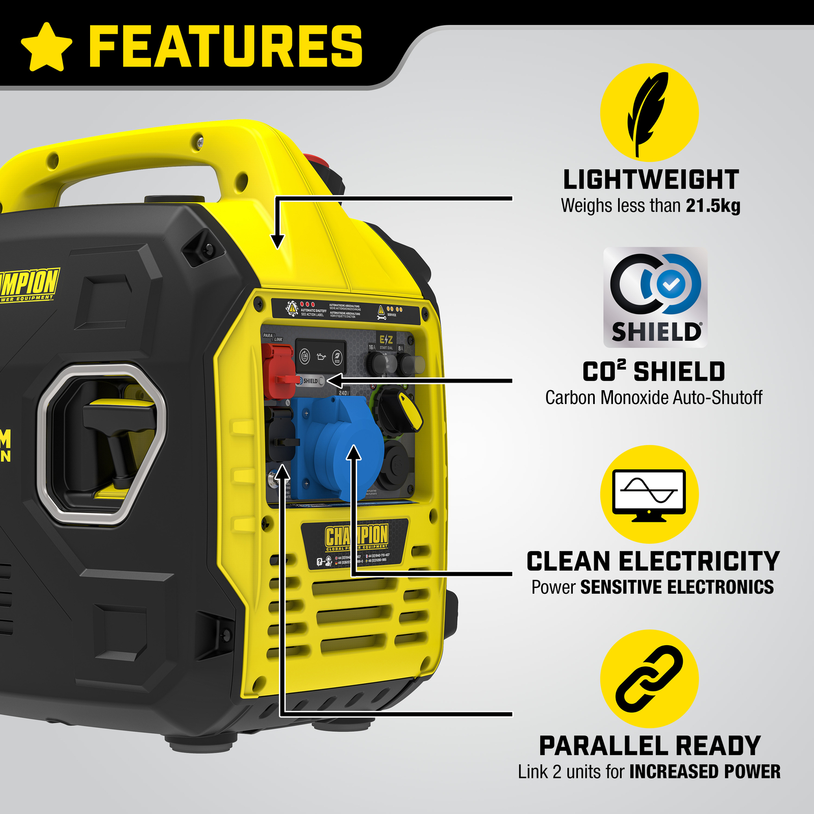 Champion 3000 Watt "Atom Fusion" Petrol Inverter Generator ...