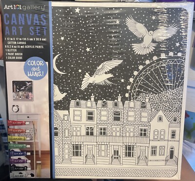 Art 101 Canvas Art Set Doves w/ Acrylic Paint & Brushes NEW | eBay