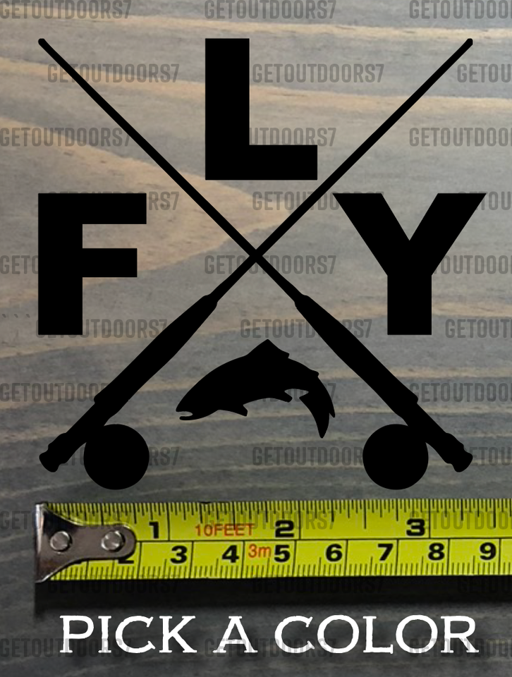 Fly Fishing Sticker Decal 3.5" Yeti Trout Mountains Musky Abel Ross ...