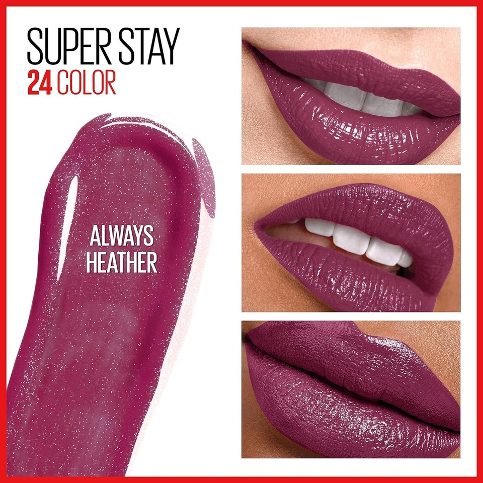 MAYBELLINE SuperStay 24HR 2-step ALWAYS HEATHER 120 Lipcolor liquid ...