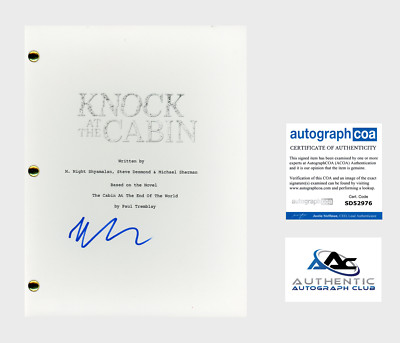 M. NIGHT SHYAMALAN AUTOGRAPH SIGNED KNOCK AT THE CABIN FULL SCRIPT ACOA ...
