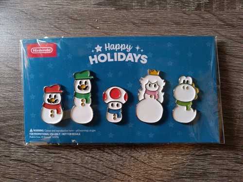 Mario and Friends Snowman Holiday Pin Set GameStop Exclusive Christmas ...