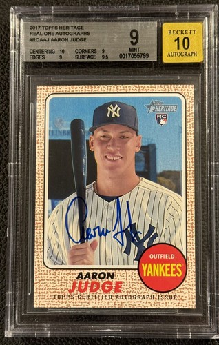 Aaron Judge Rookie Auto - 2017 Topps Heritage Real One Autographs BGS 9 ...