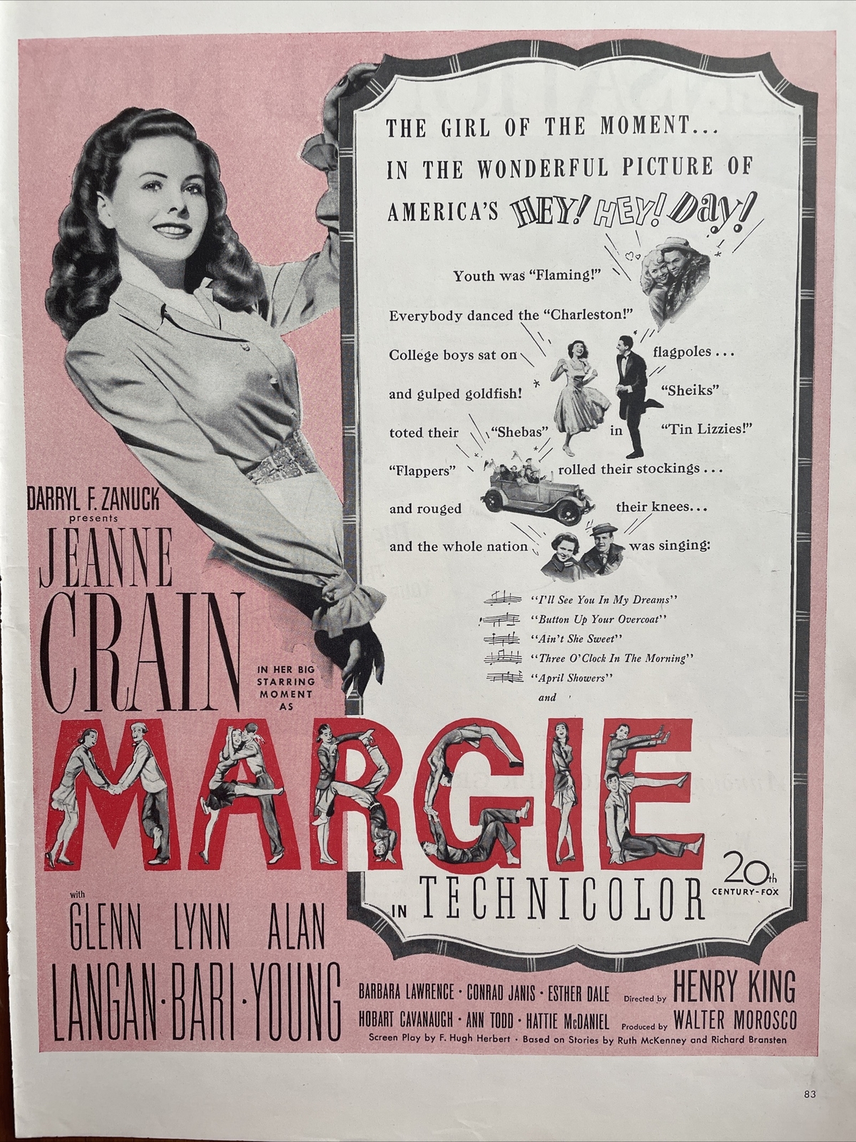 1946 vintage Jeanne Crain, Margie in Technicolor, Glenn Lynn Alan ...
