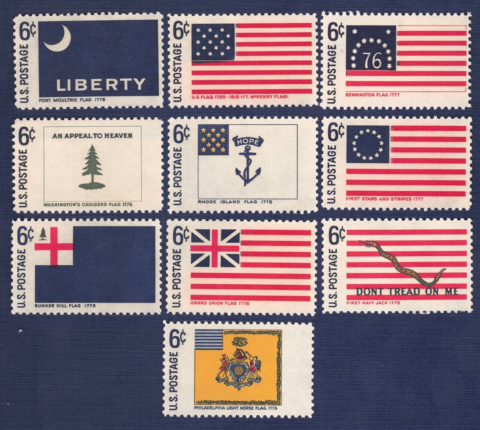 Flags from the Revolution War-War 1812 #1345-1354 | eBay