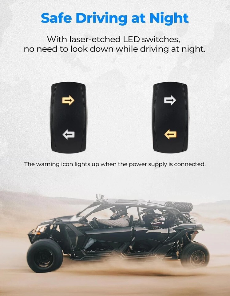 KEMIMOTO UTV Turn Signal Kit, Pre-Wired, Plug and Play UTV ATV Blinker ...