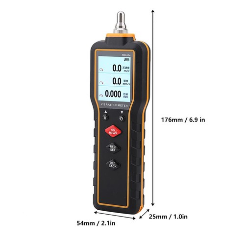 SW-65A Pro Vibration Meter Digital Vibration Sensor Meter Vibrometer ...