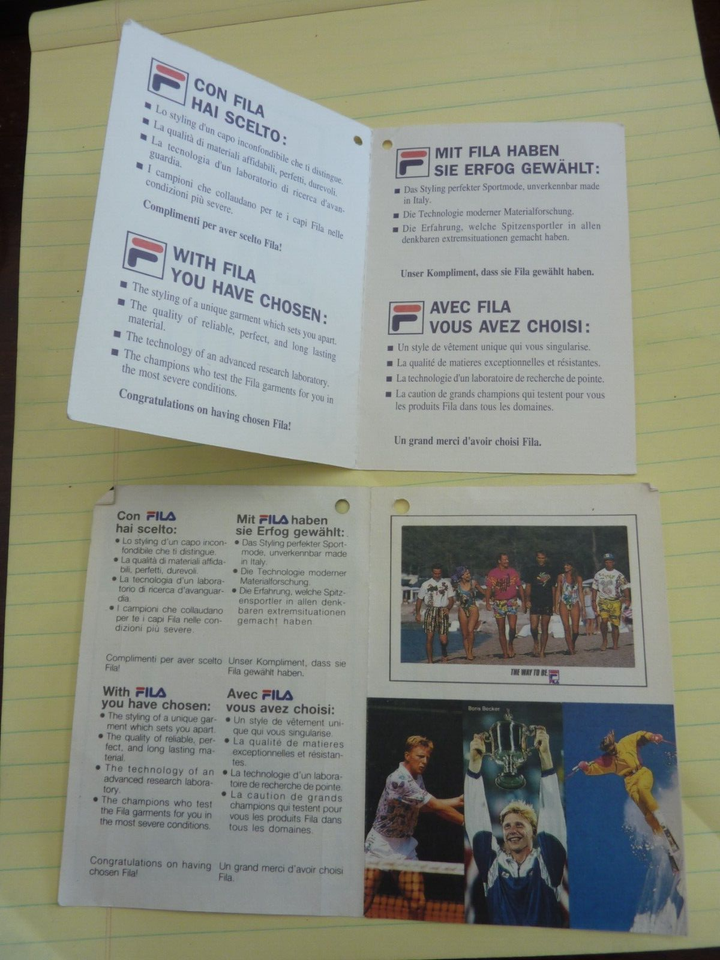 2 Vintage Original FILA Red/White/Blue Product Tag Stickers | eBay