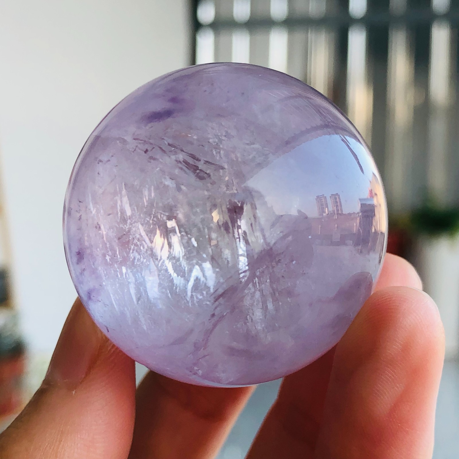 86g Natural Amethyst Quartz Crystal Sphere Mineral Specimen Healing H20 ...