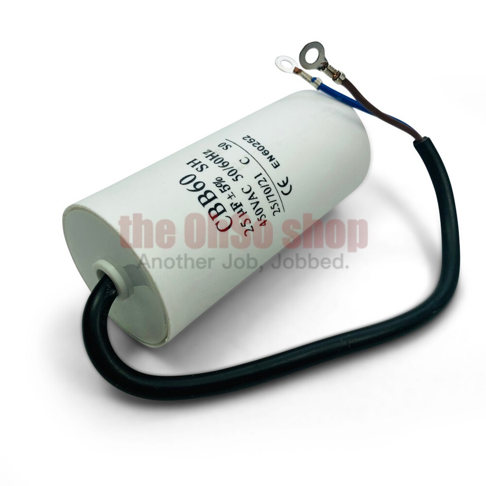 25uf Wired Capacitor CBB60 Start Run Motor Generator, Compressor, Air ...