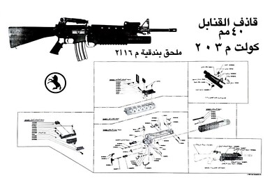 Original Colt M16/M203 Poster, Exploded Diagram In Arabic, RARE | eBay