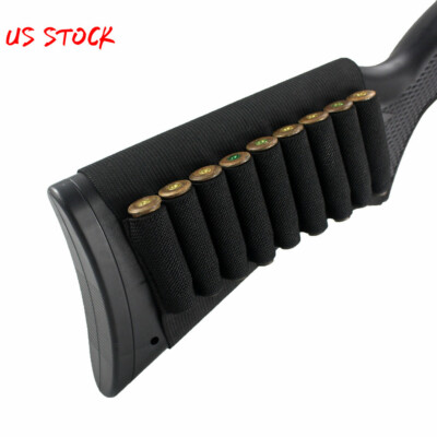 Elastic Buttstock Shell Holder Rifle 9 Rounds Ammo Cartridge Carrier ...