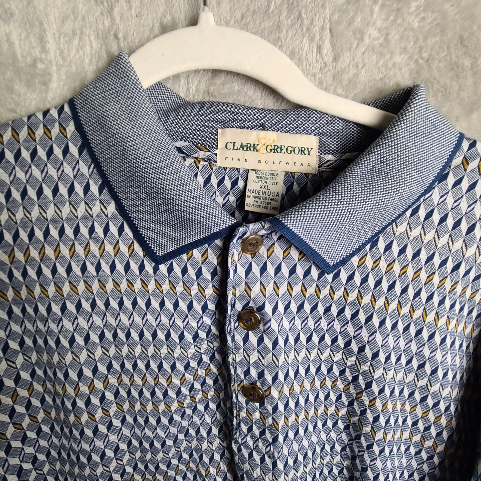 Vintage Clark & Gregory Mens Polo Shirt XXL Made In U… - Gem
